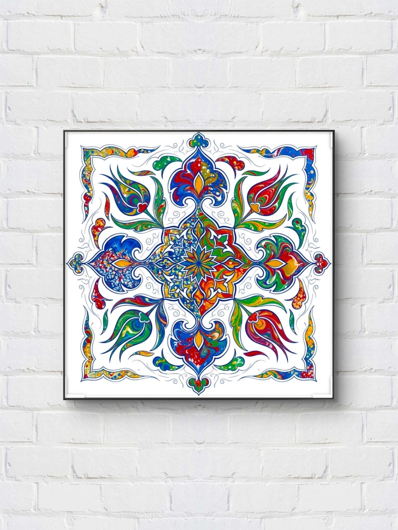 Islamic Marbling Art Cross Stitch Pattern: Traditional Islamic ...