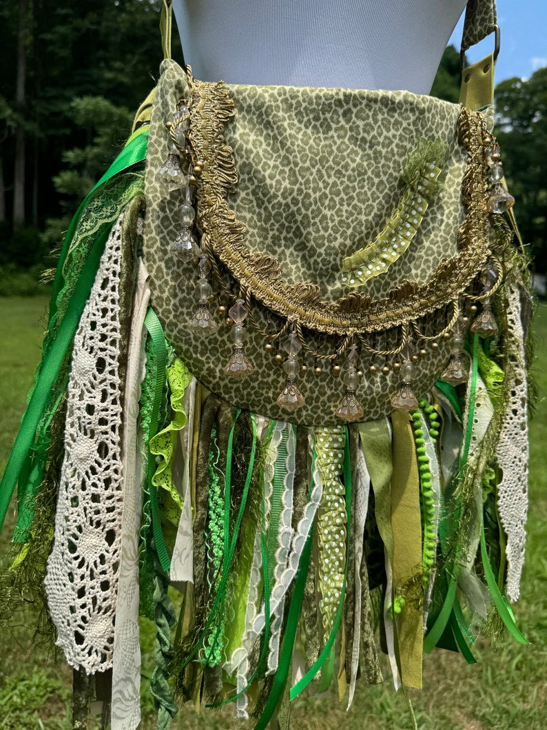 Embellished Earthy Lace Fringe Purse - Boho Handbag, Hippie Style With ...