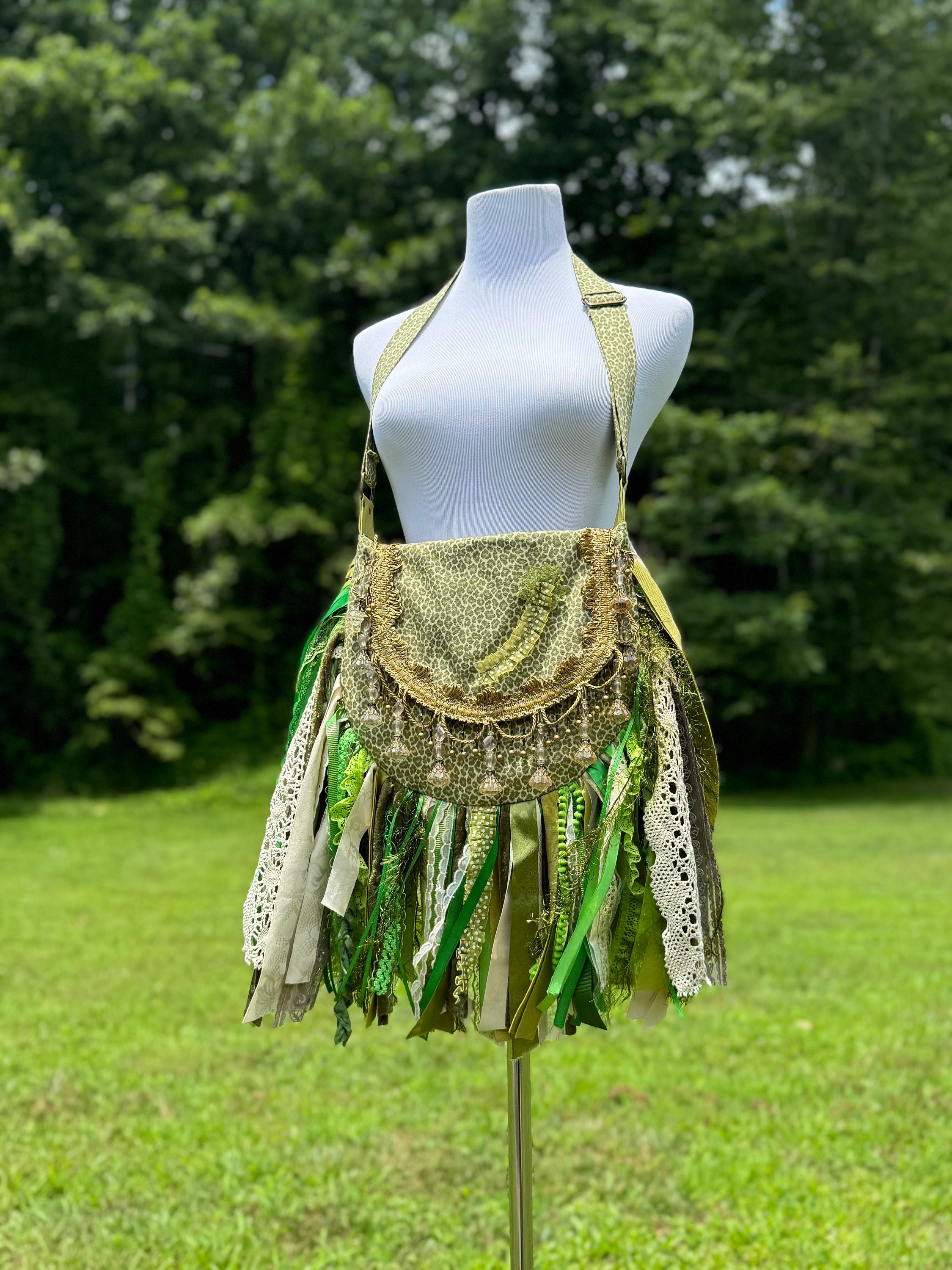 Embellished Earthy Lace Fringe Purse - Boho Handbag, Hippie Style With ...