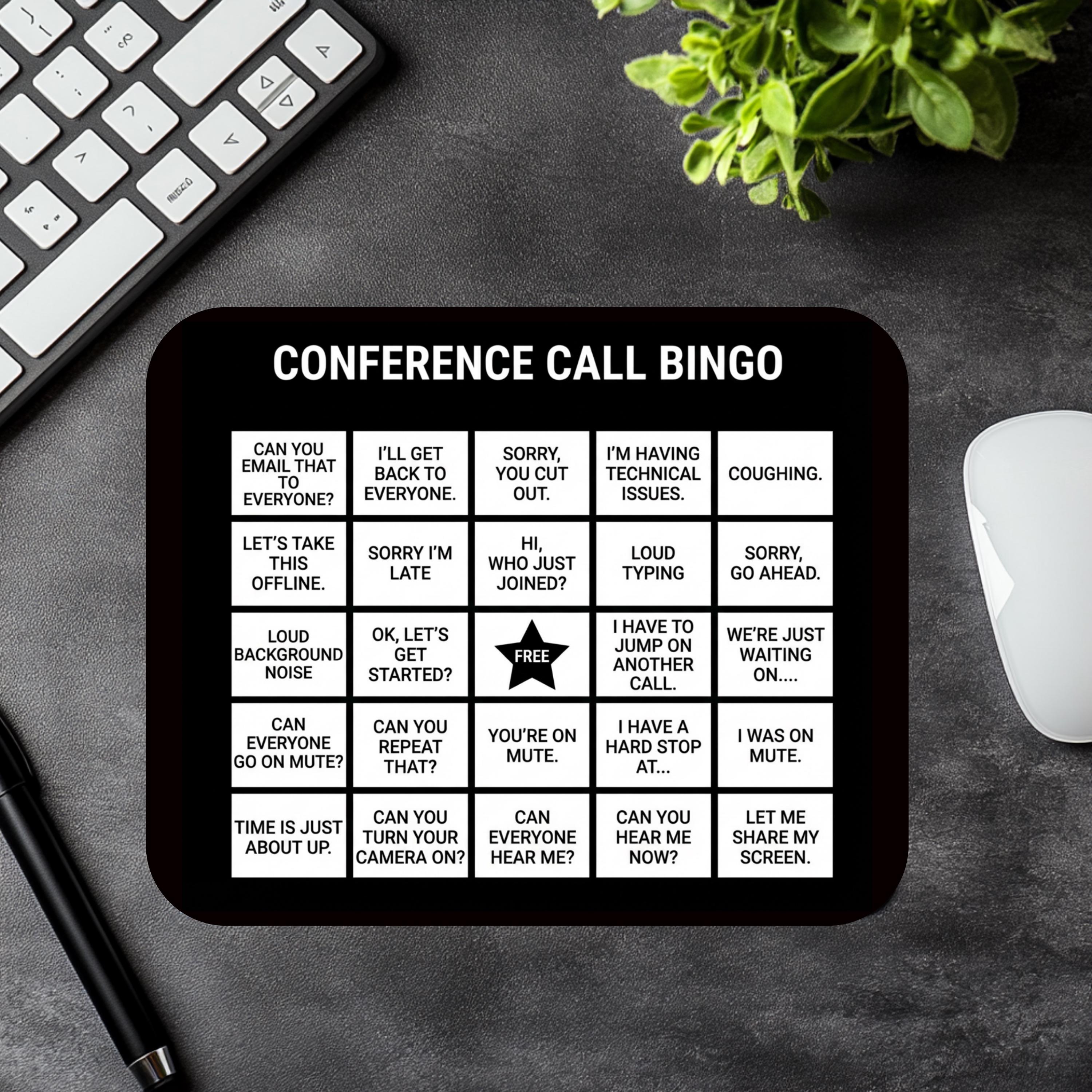 Conference Call Bingo Mouse Pad | Work From Home Desk Accessory | Funny ...