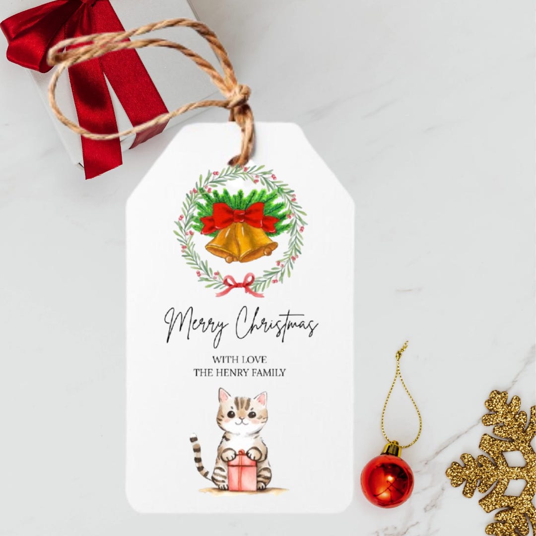 Editable Christmas Gift Tags | Printable Holiday Labels (canva Template ...