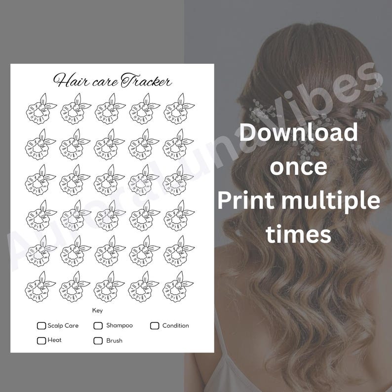 Hair Care Tracker Printable PDF, Hair Growth & Routine Tracker, Wash ...