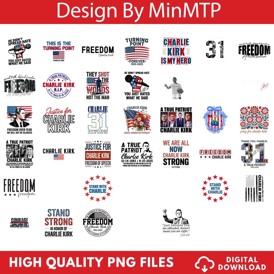 40 Charlie Kirk Freedom Svg Png Bundle, Charlie Kirk Memorial Svg ...