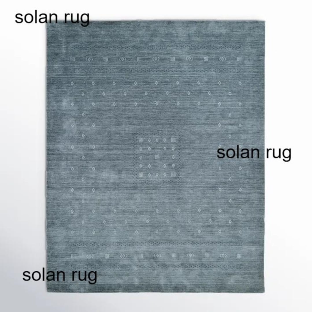 Handwoven Gray Geometric Wool Rug | Minimalist Modern Area Rug ...