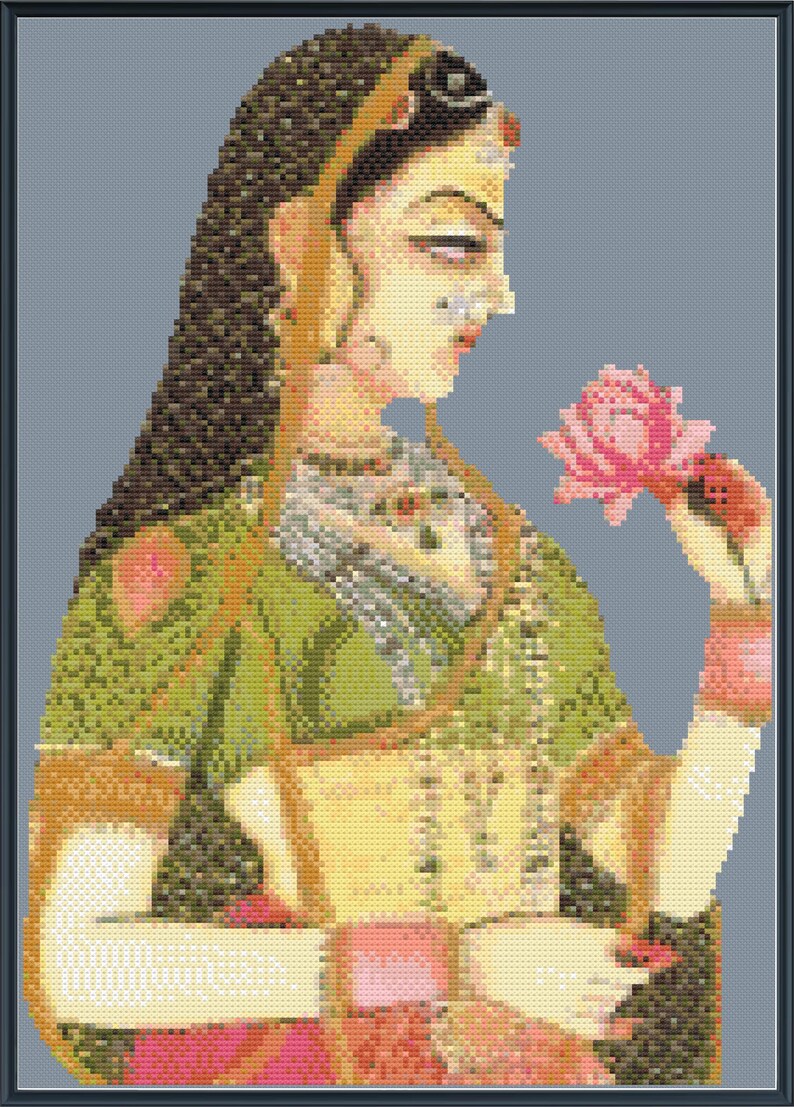 South-asian Mughal Art Transformed Into a Cross Stitch Pattern for Your ...