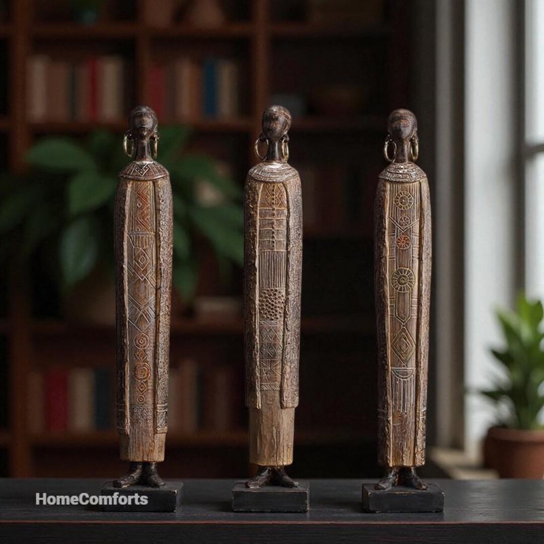 Vintage African Tribe Style Wooden Ornaments | Handcrafted Ethnic Art ...