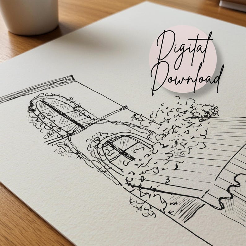 Cafe Paris Sketch Wall Art Print | Line Art Poster | French Decor ...