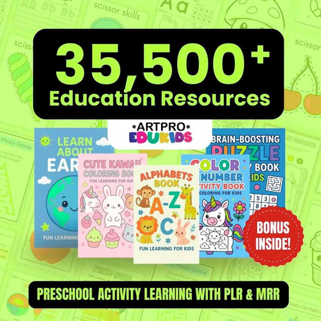 Kids Learning Printable Bundle: Kindergarten Worksheets | Coloring ...