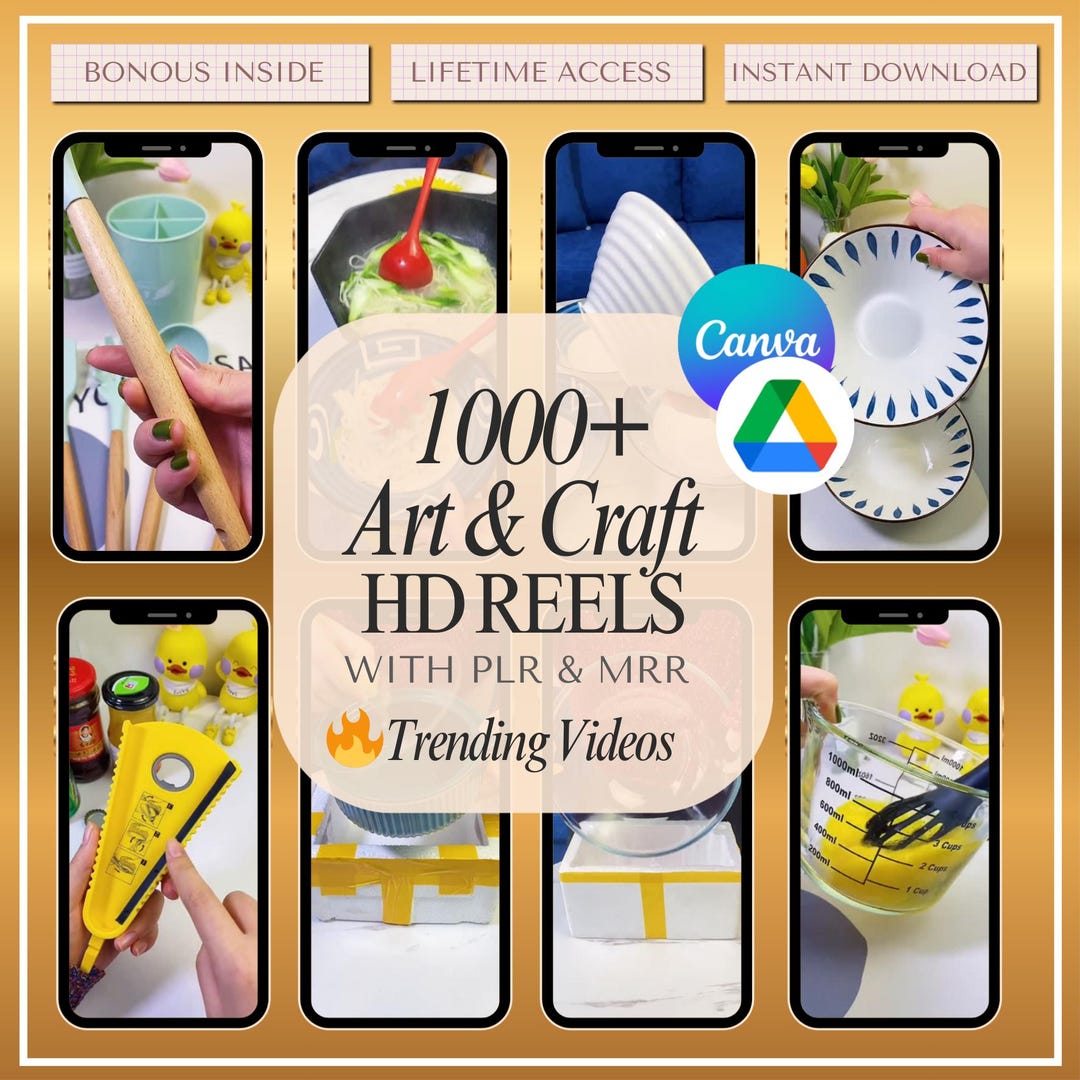 1000+ Art & Craft HD Reels Bundle | Canva Editable Crafts Reel ...