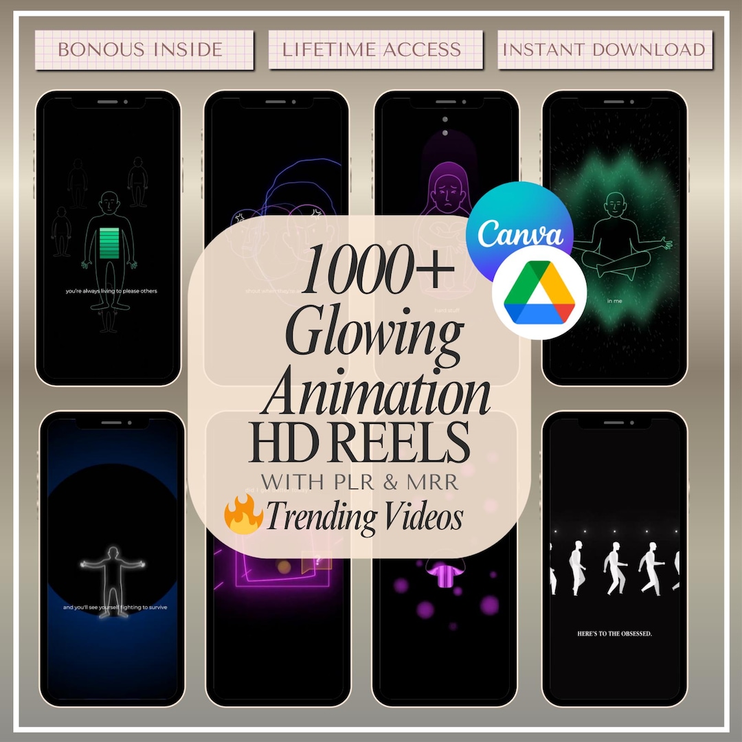 1000+ Glowing Animation Reels | Neon Line Art Reel Bundle | Canva ...