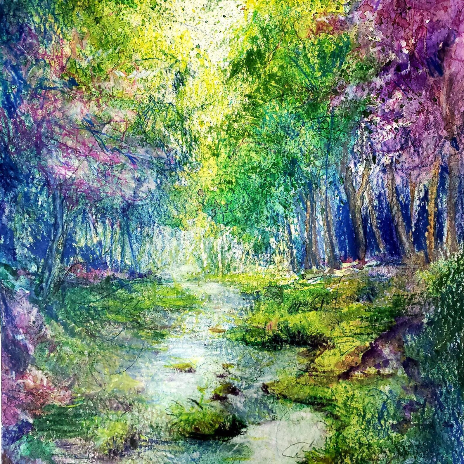 Babbling Brook Art PRINT Original Watercolor Illustration - Etsy