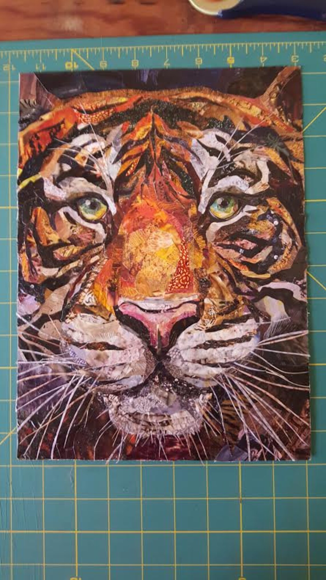 Tiger Art PRINT of Original Collage Magazine Paper Cat - Etsy