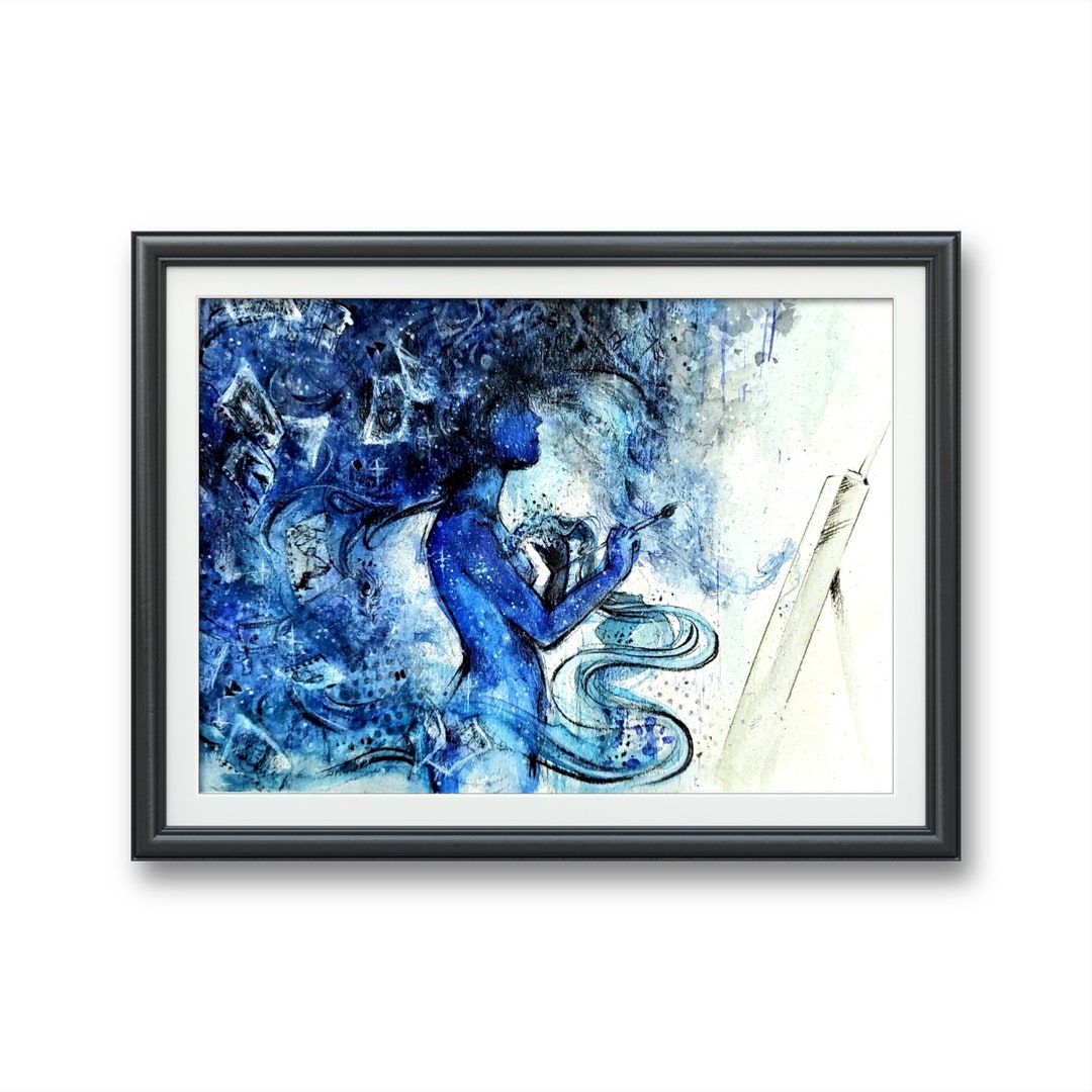 Just Breathe- Art Print Original Watercolor Illustration Artwork, Music ...