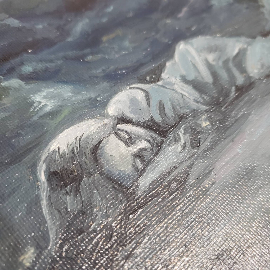 Grief, Laying in the Clouds- Art PRINT Original Oil Painting Artwork ...