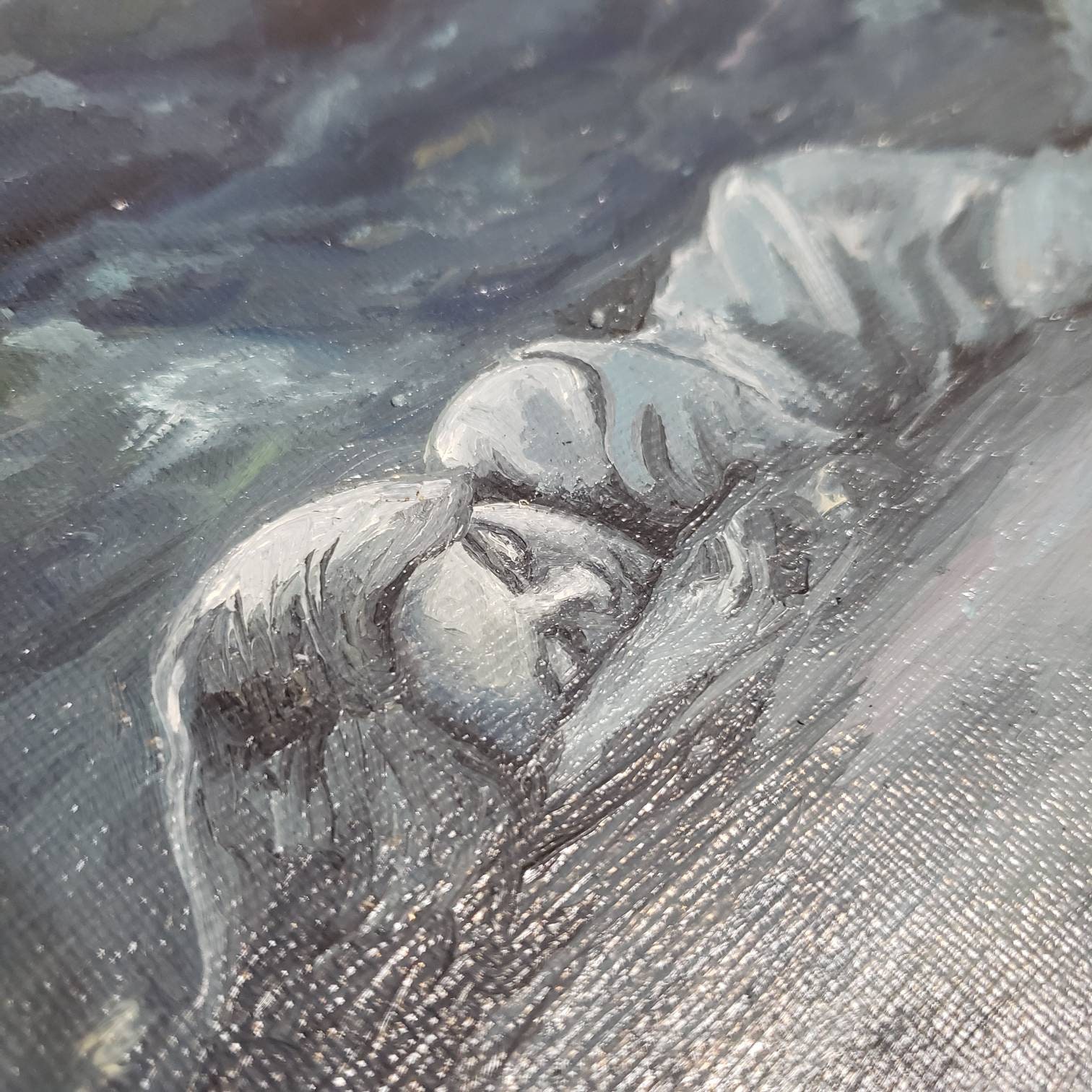Grief, Laying in the Clouds- Art PRINT Original Oil Painting Artwork ...