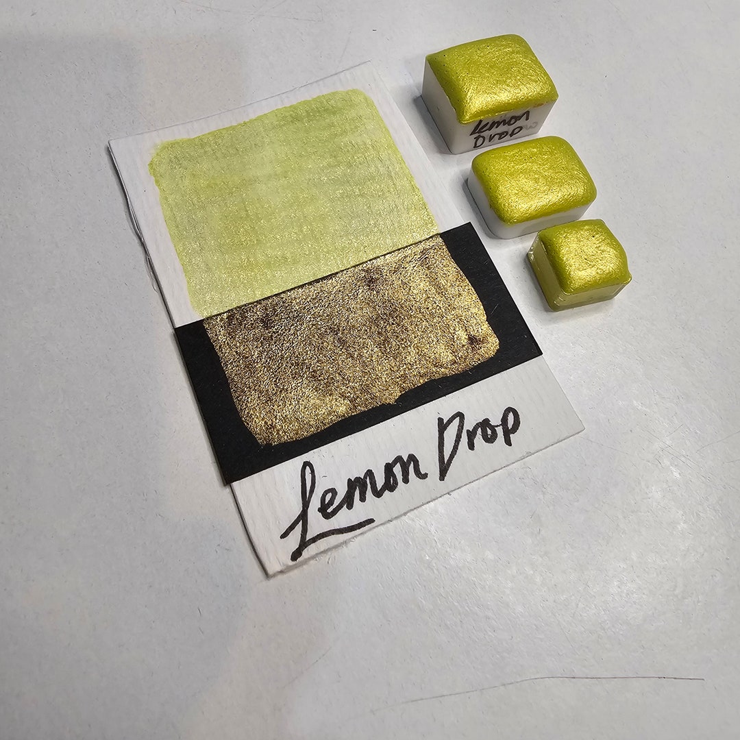 Lemon Drop Yellow- Starry Night Handmade Artisan Watercolor Mica ...