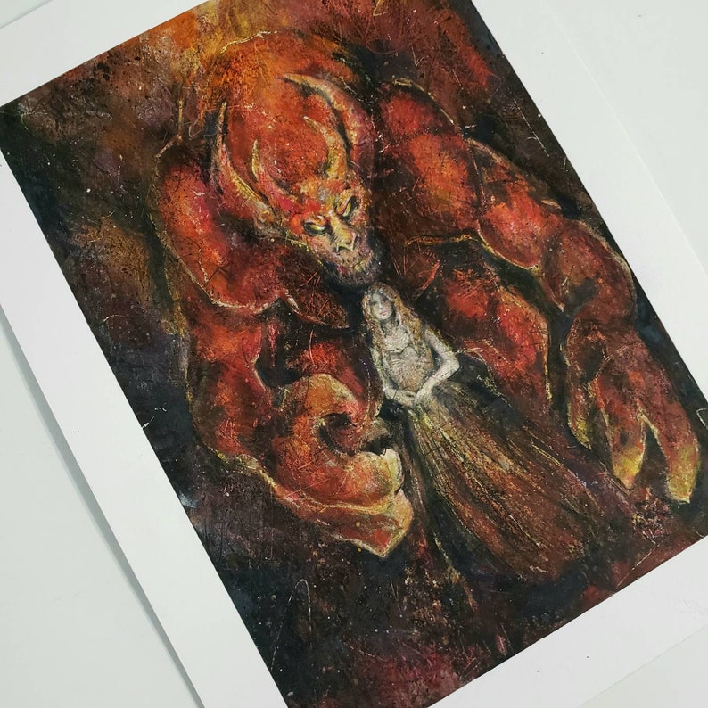 The Demon Within Art PRINT, Original Watercolor Illustration Artwork ...