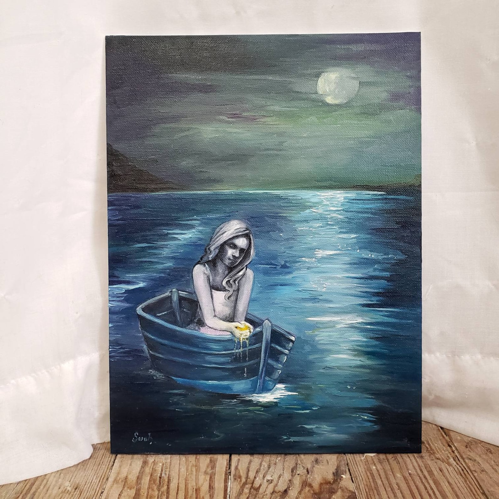 Soul Searching Art PRINT Oil on Canvas Painting Little Boat - Etsy