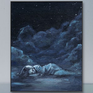 Grief, Laying in the Clouds- Art PRINT Original Oil Painting Artwork ...