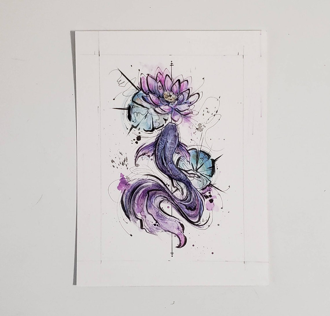 Purple Koi Fish Art PRINT of an Original Watercolor - Etsy