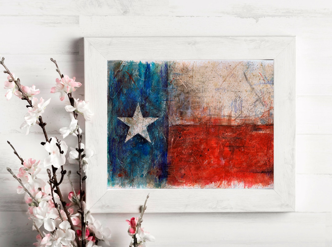 Texas Flag, Lone Star State Stars and Stripes- Art PRINT Original ...