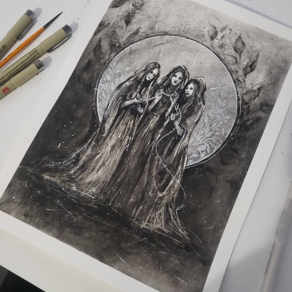 The Fates- Art PRINT, Original Watercolor Illustration Artwork Greek ...