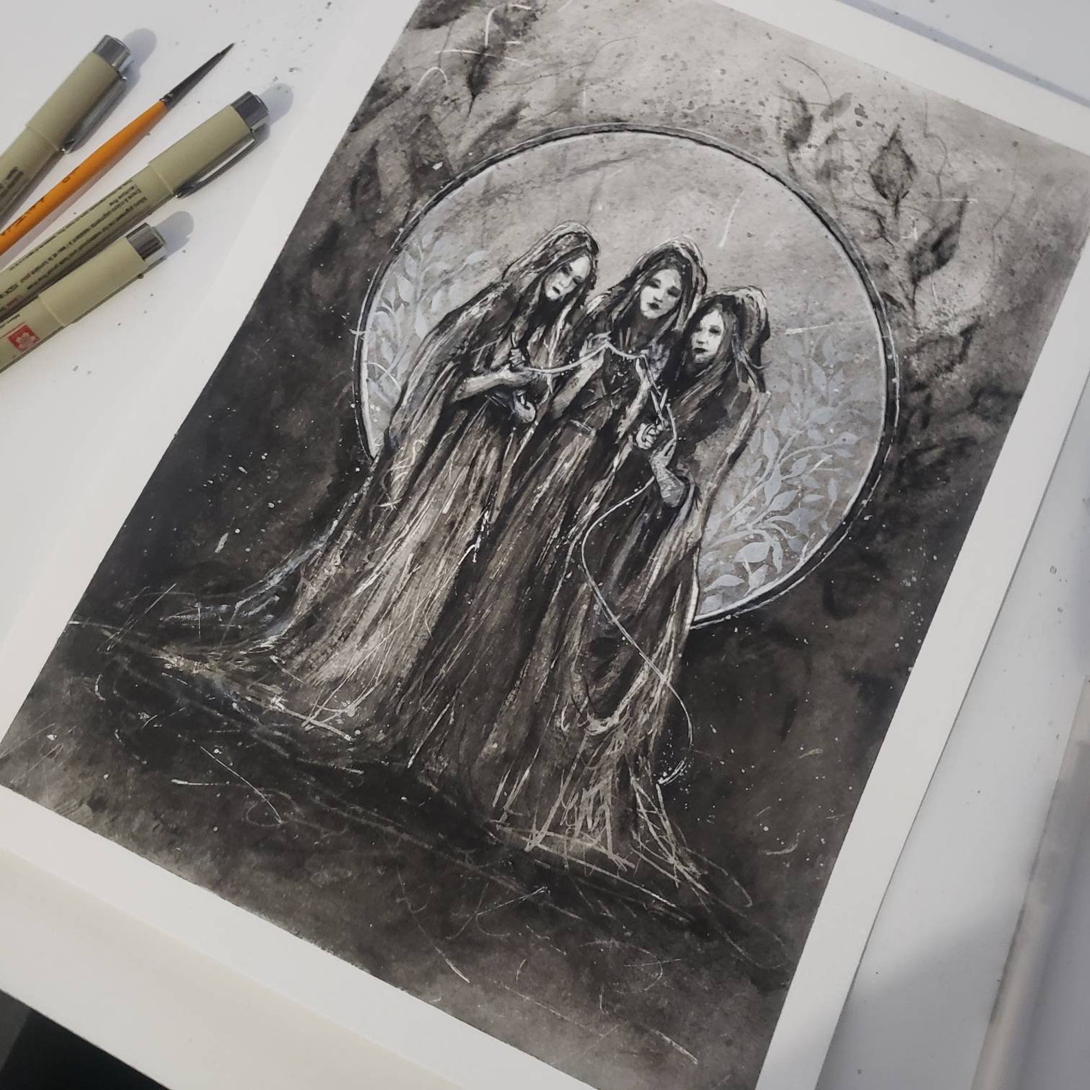 The Fates- Art PRINT, Original Watercolor Illustration Artwork Greek ...