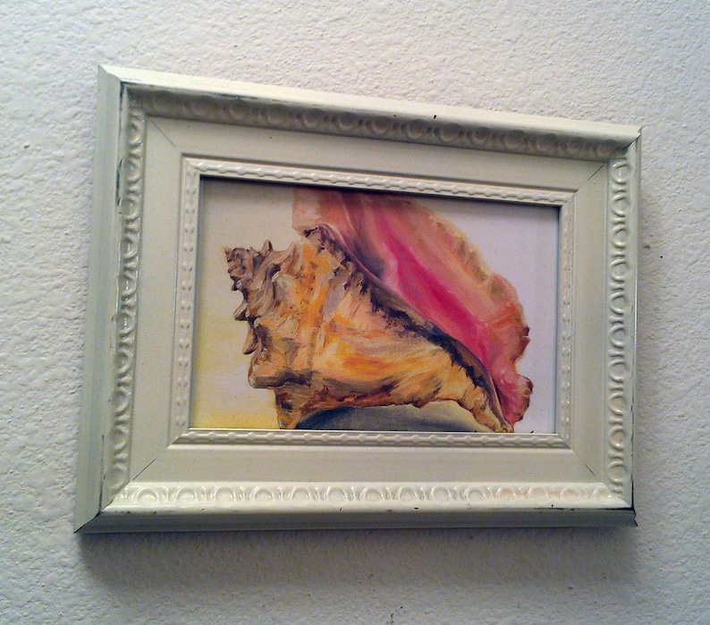 Queen Conch Shell Art PRINT Original Oil Painting Seashell - Etsy