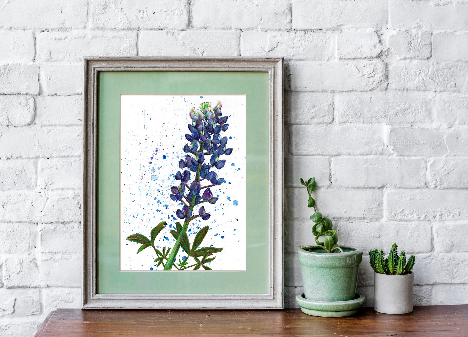 Texas Bluebonnet- Art PRINT, Watercolor Illustration Artwork ...