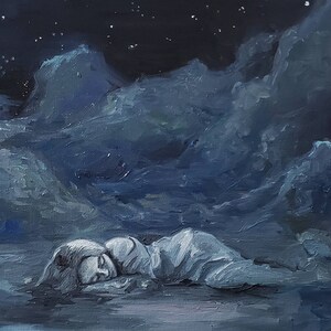 Grief, Laying in the Clouds- Art PRINT Original Oil Painting Artwork ...