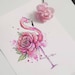 Pink Flamingo Rose Original Watercolor Illustration Tropical - Etsy