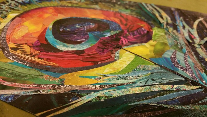 Peacock Feather magazine Collage Art PRINT Original Artwork | Etsy