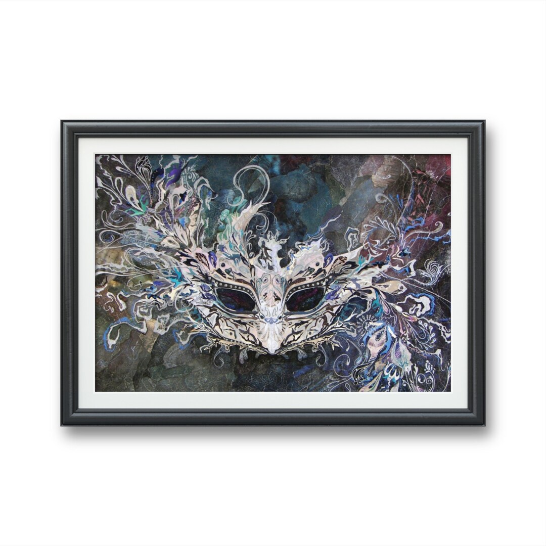 Identity Mask Original Collage Art PRINT, Magazine Collage, Venetian ...