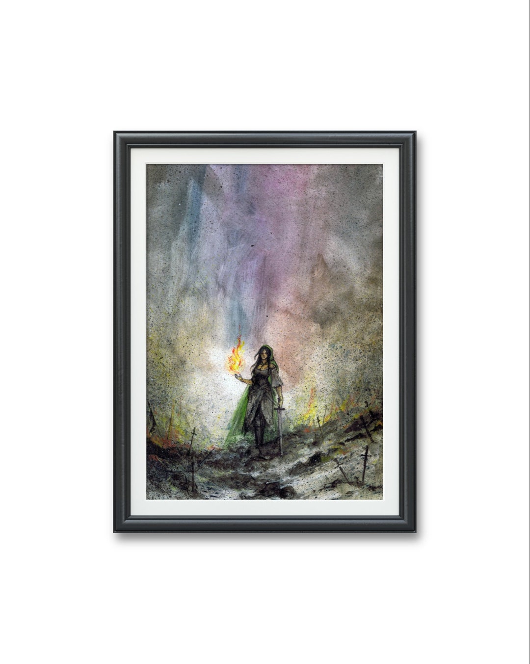 Hero - Art PRINT, Original Oil, Mage, Dark Fantasy, Victory Painting ...