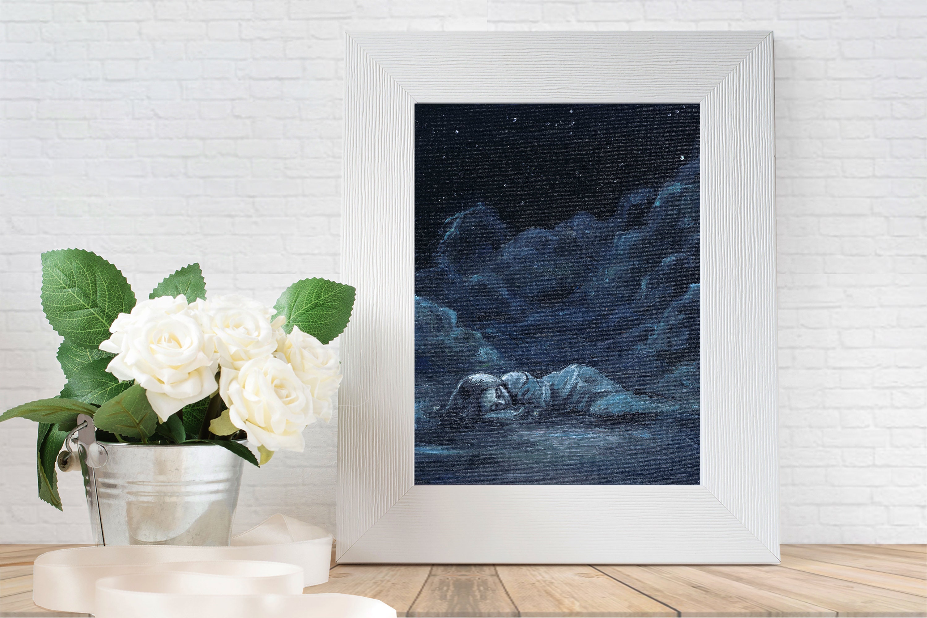 Grief Laying in the Clouds Art PRINT Original Oil Painting | Etsy