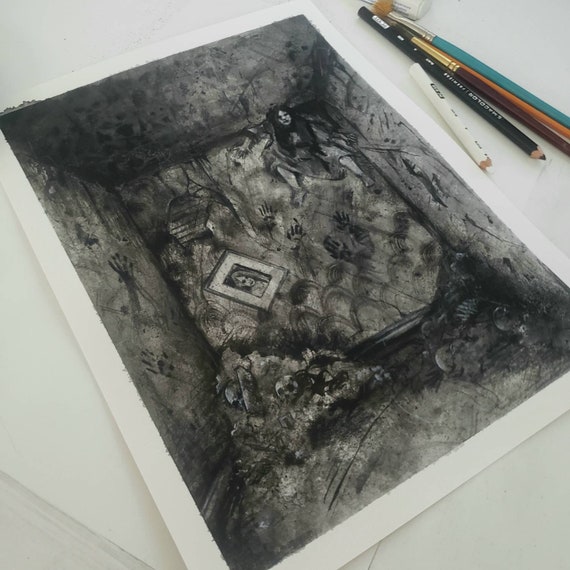 Possessed Art PRINT Original Watercolor Illustration Artwork | Etsy