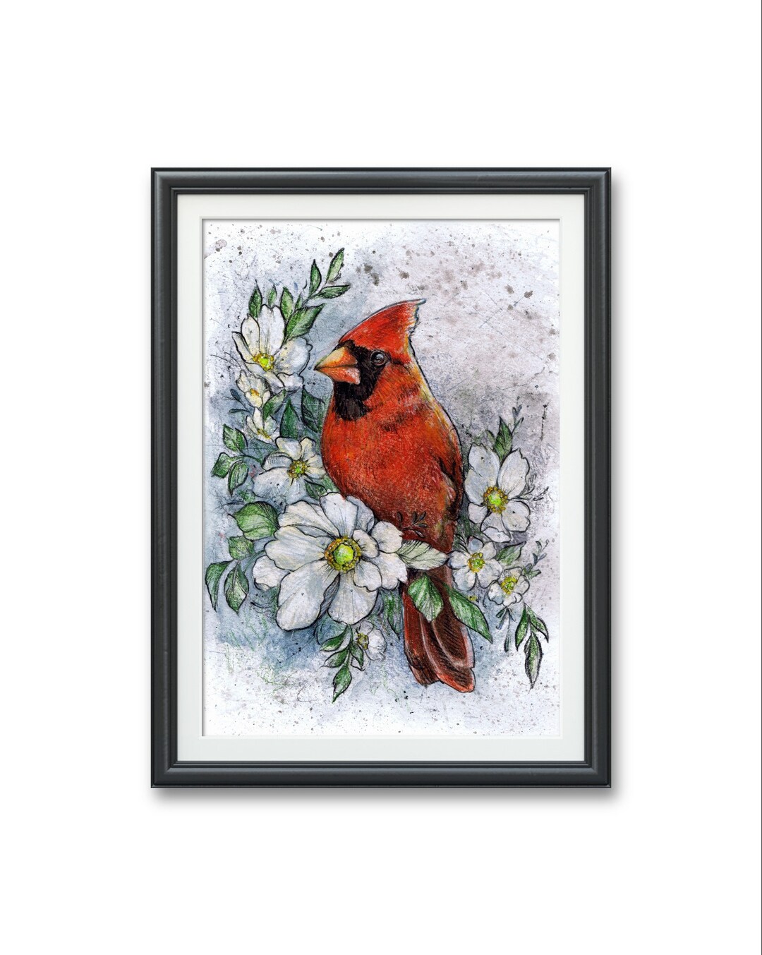 Red Cardinal- Art PRINT, Original Watercolor Illustration Artwork ...