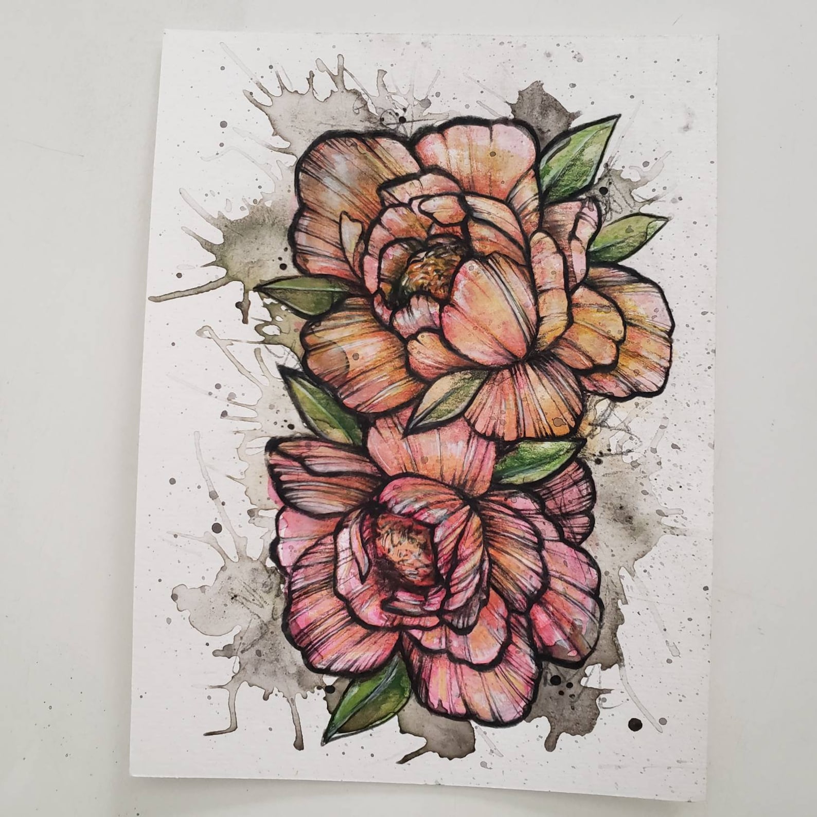 Peony Cluster Art PRINT Original Watercolor Illustration - Etsy