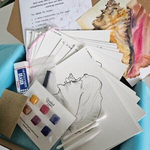 Watercolor Art Box Beach Subscription Box, Monthly 22 Art Prompts ...
