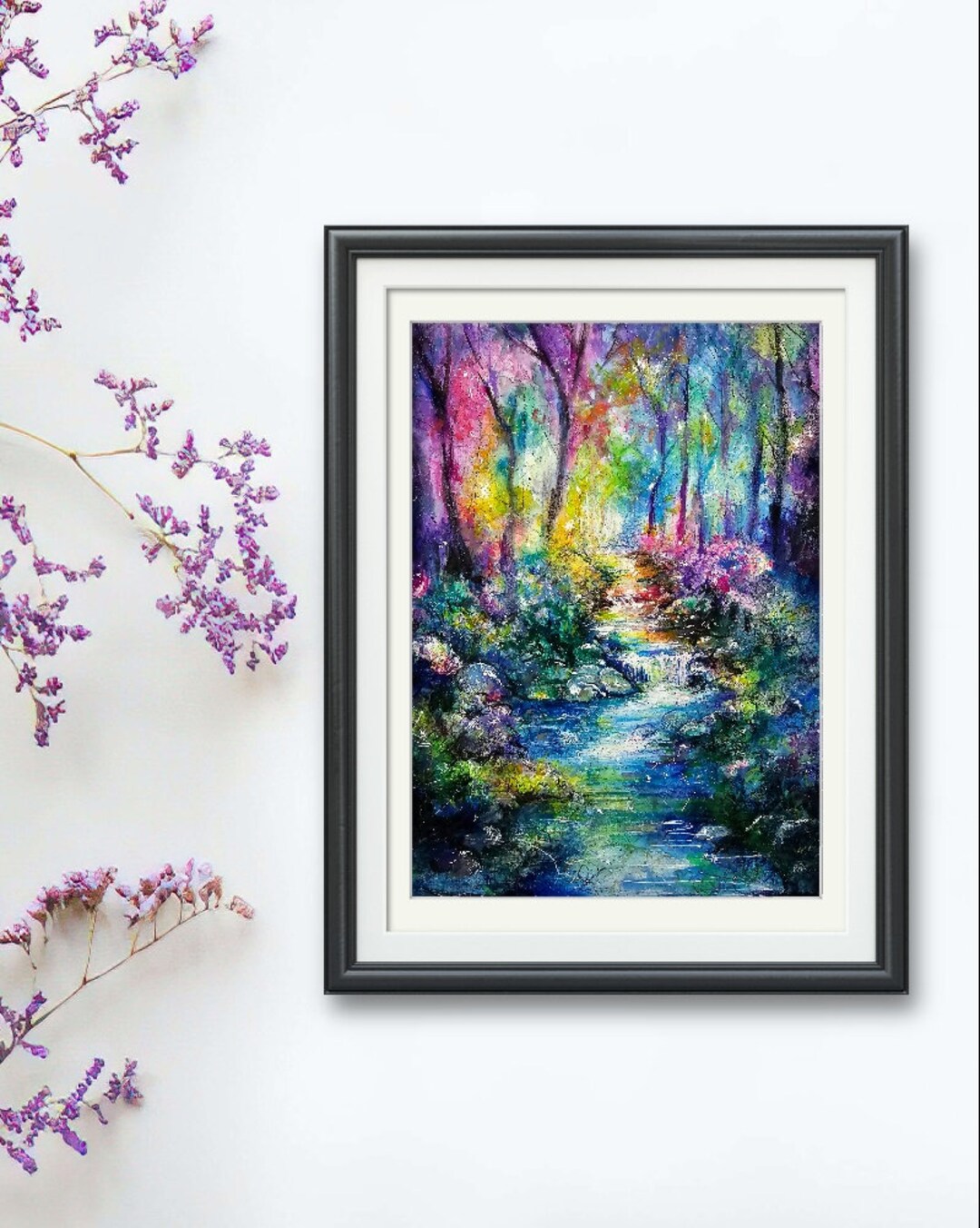 Crystalline River- Art PRINT Original Watercolor Illustration Artwork ...