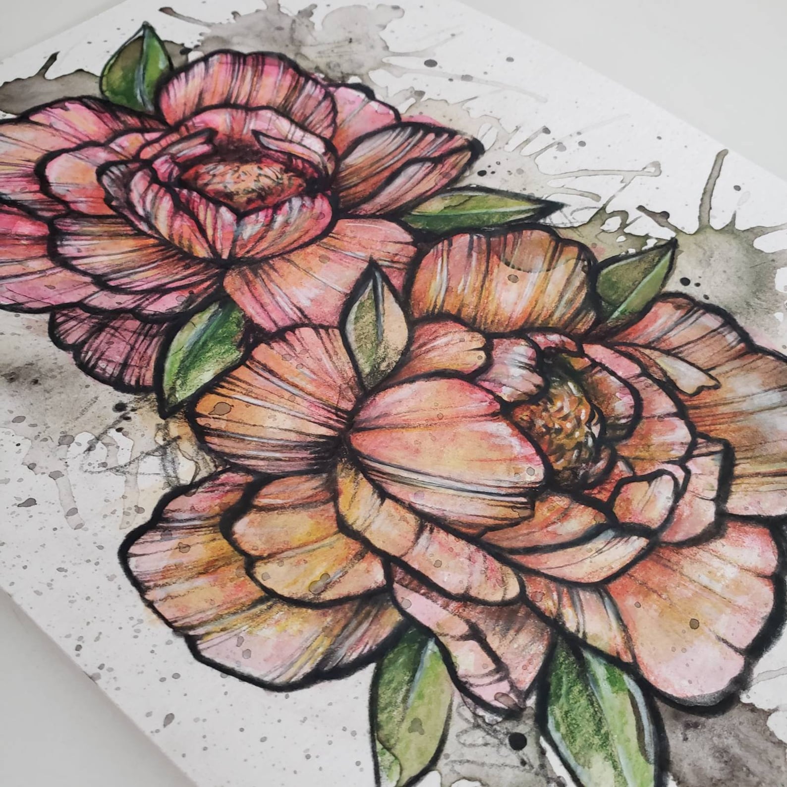 Peony Cluster Art PRINT Original Watercolor Illustration - Etsy