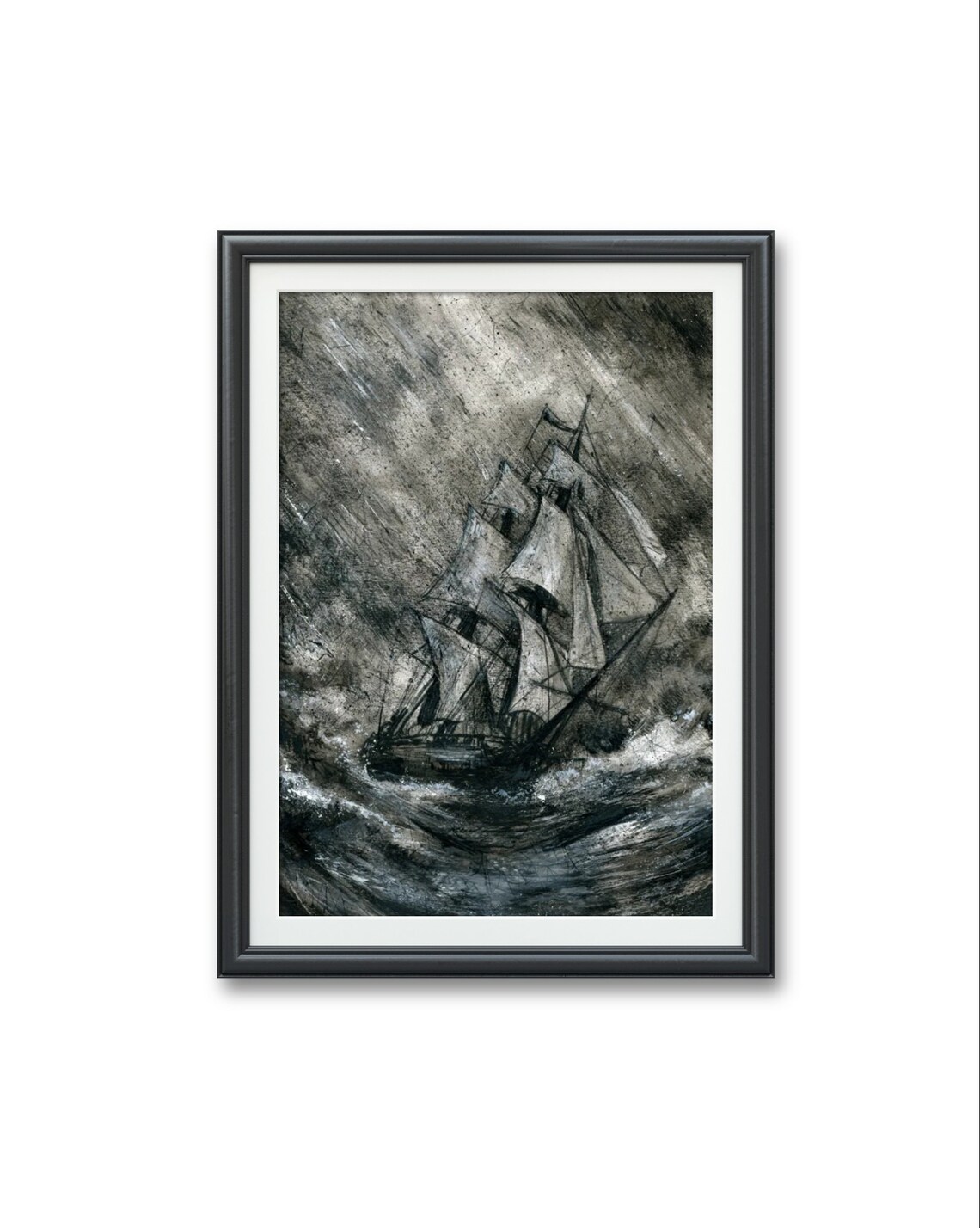 Ghost Ship, USS Constitution, Old Ironsides- Art PRINT, Original ...