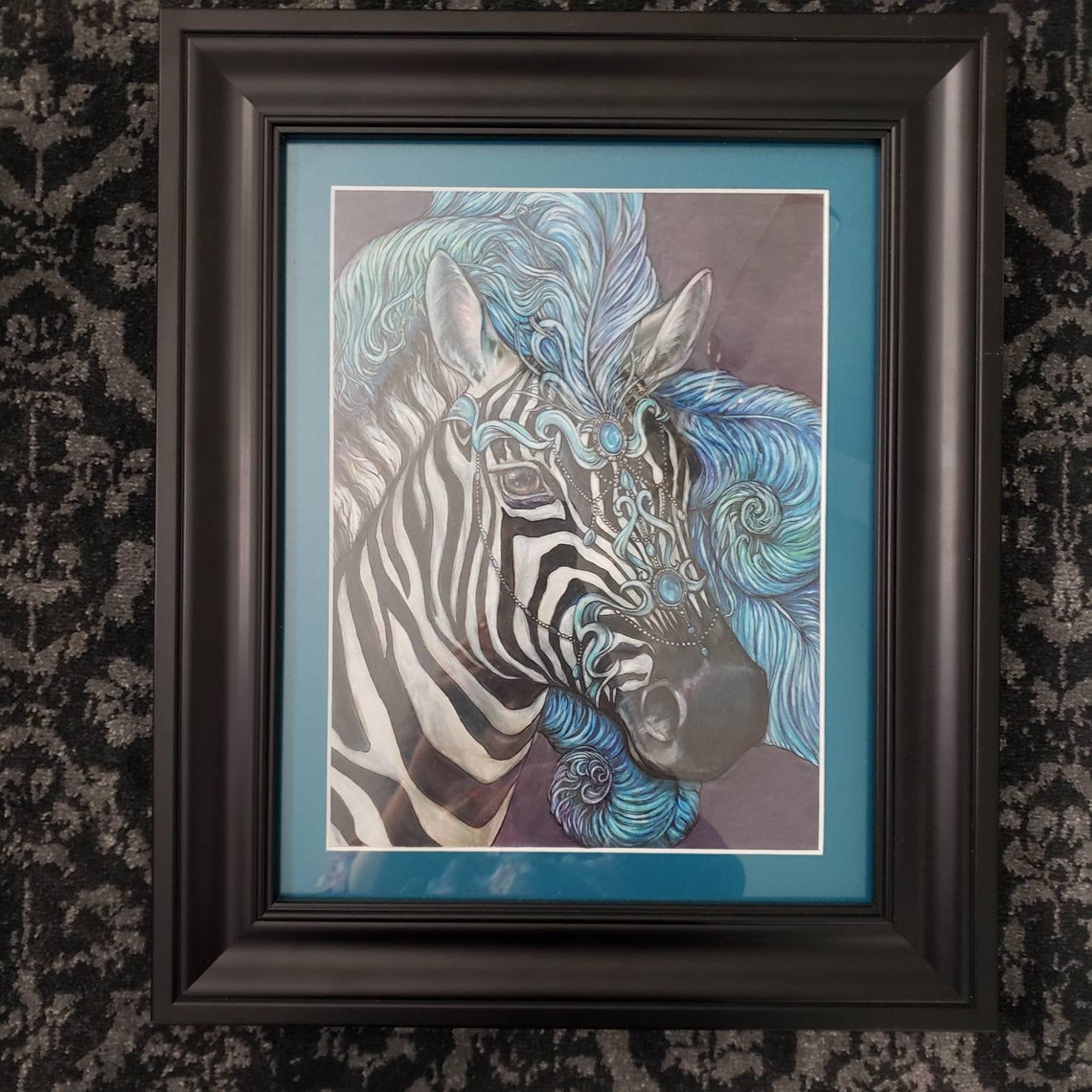 Circus Carousel Zebra Original Prismacolor Illustration Circus - Etsy