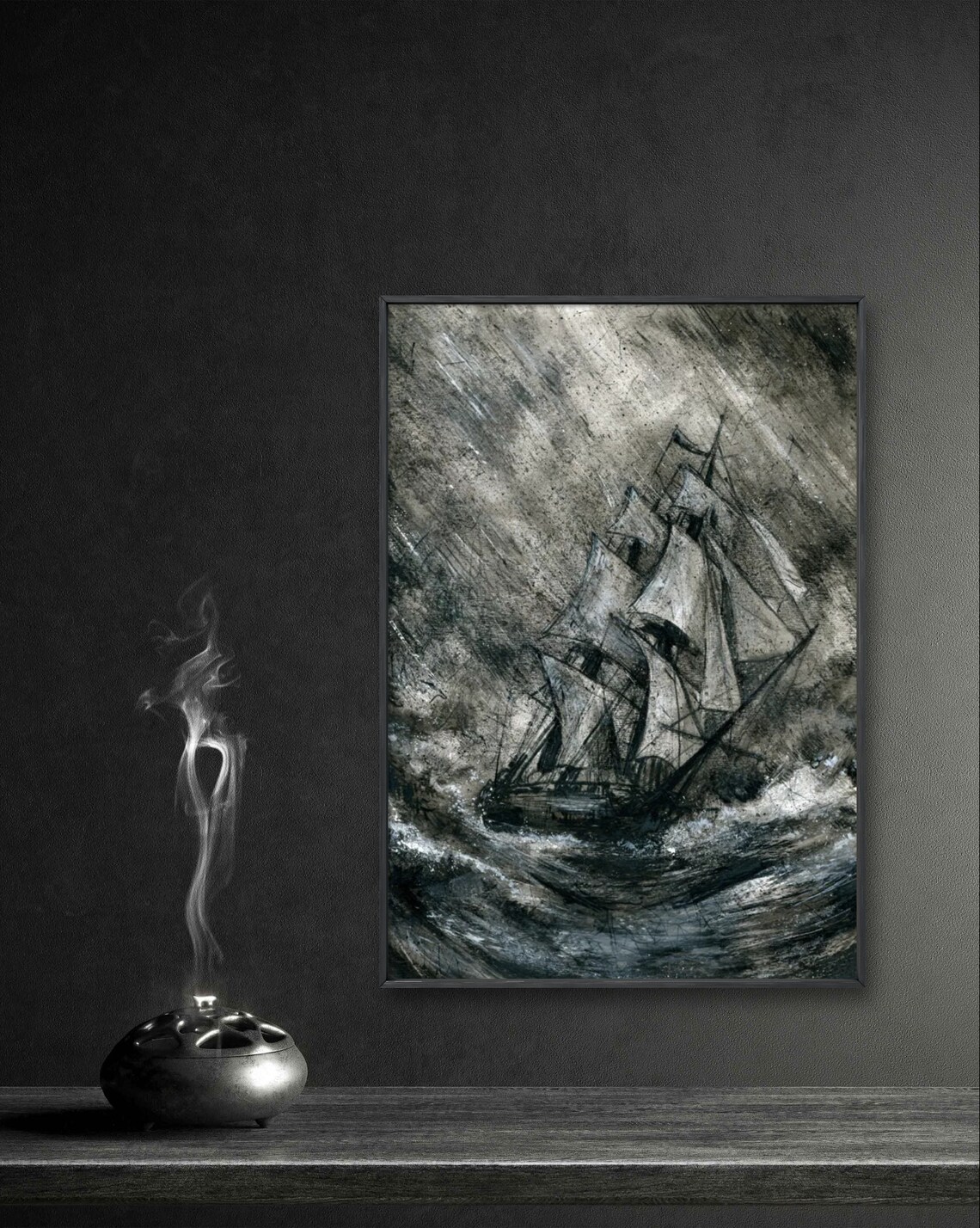 Ghost Ship, USS Constitution, Old Ironsides- Art PRINT, Original ...