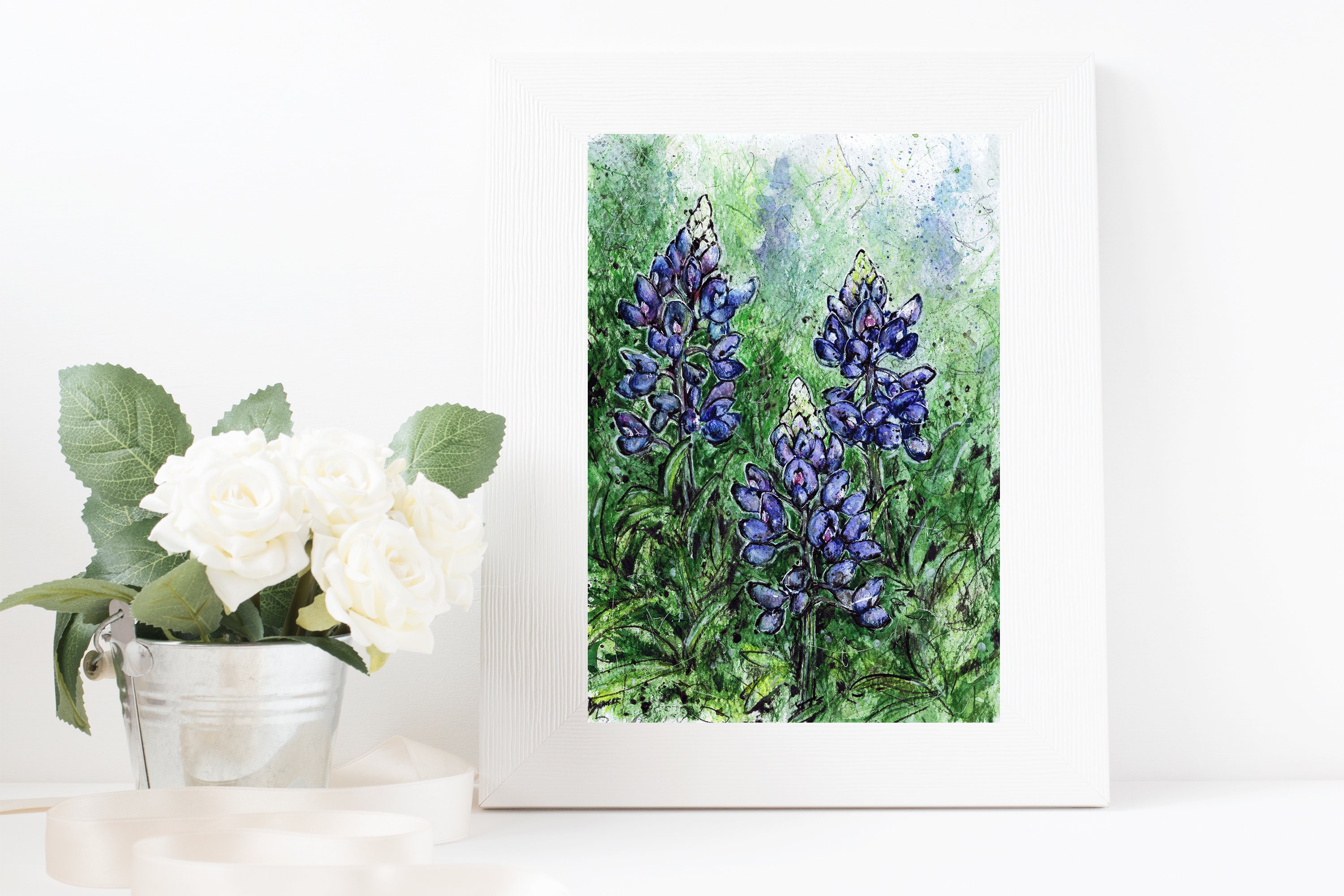 Texas Bluebonnet- Art PRINT, Watercolor Illustration Artwork, Texas ...