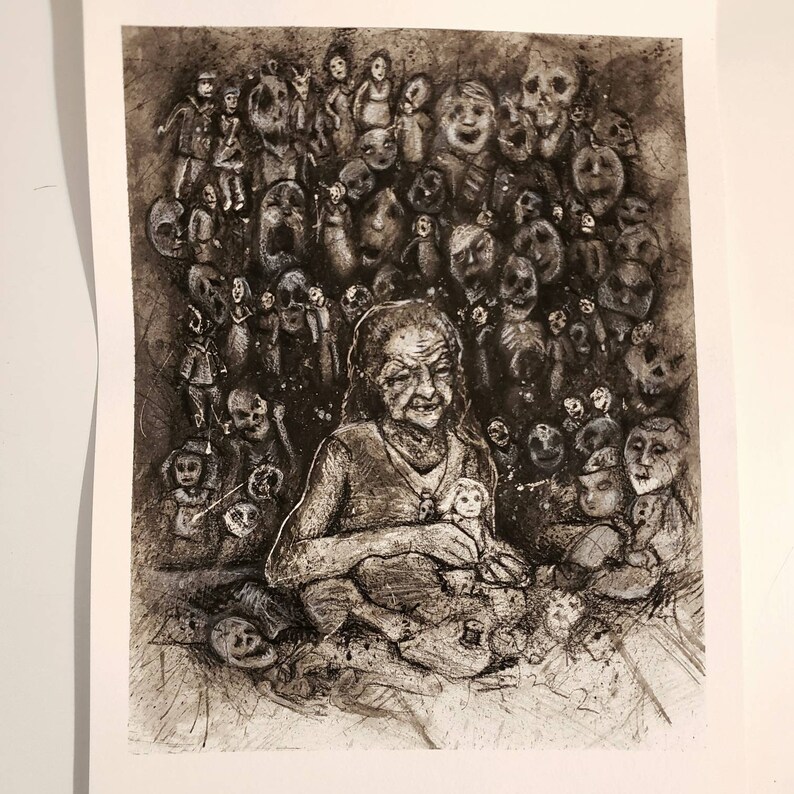 Doll Maker Cursed Dolls Original Art PRINT Watercolor | Etsy