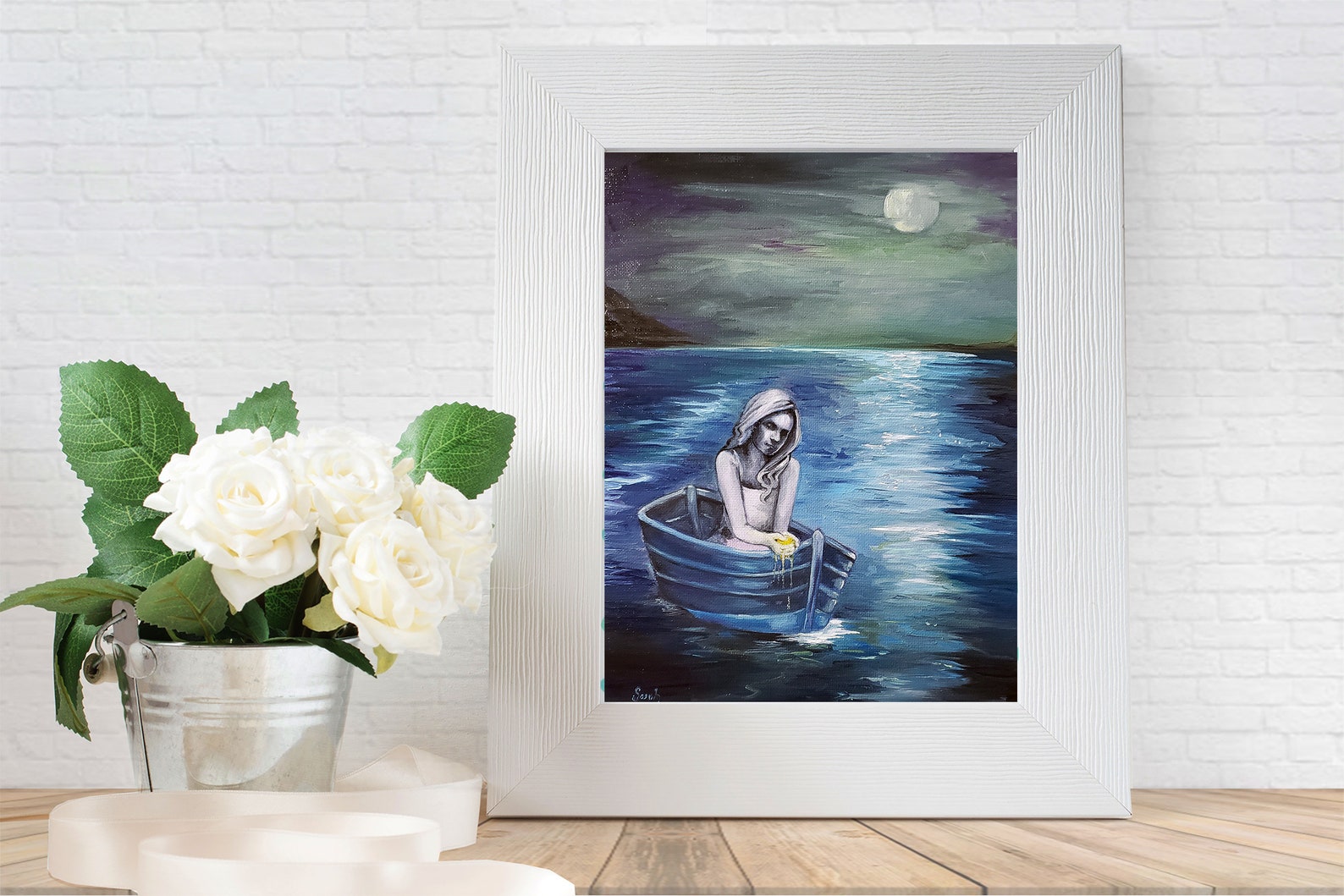 Soul Searching Art PRINT Oil on Canvas Painting Little Boat - Etsy