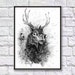 Evil Dead Deer Art PRINT Original Watercolor Illustration - Etsy