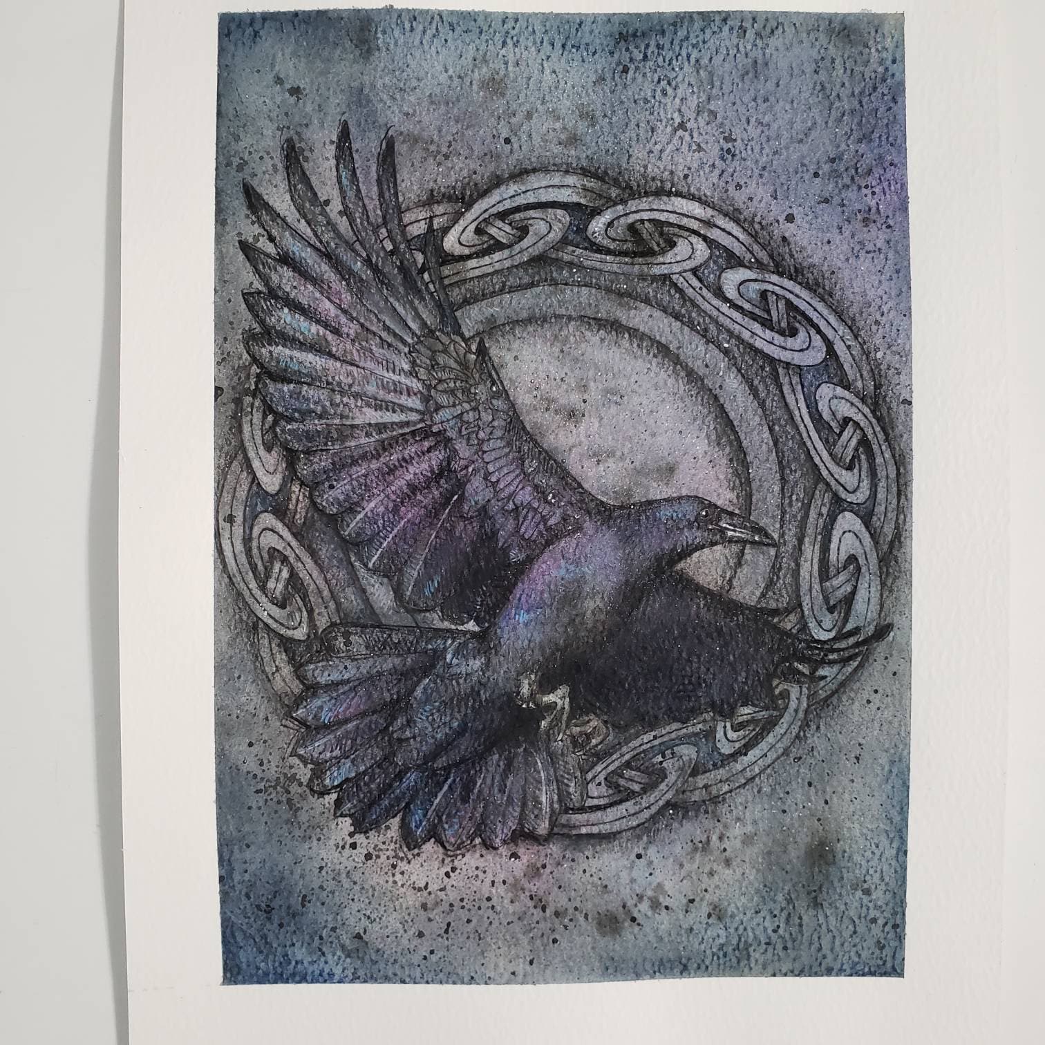 Raven Art PRINT Original Watercolor Illustration Artwork - Etsy