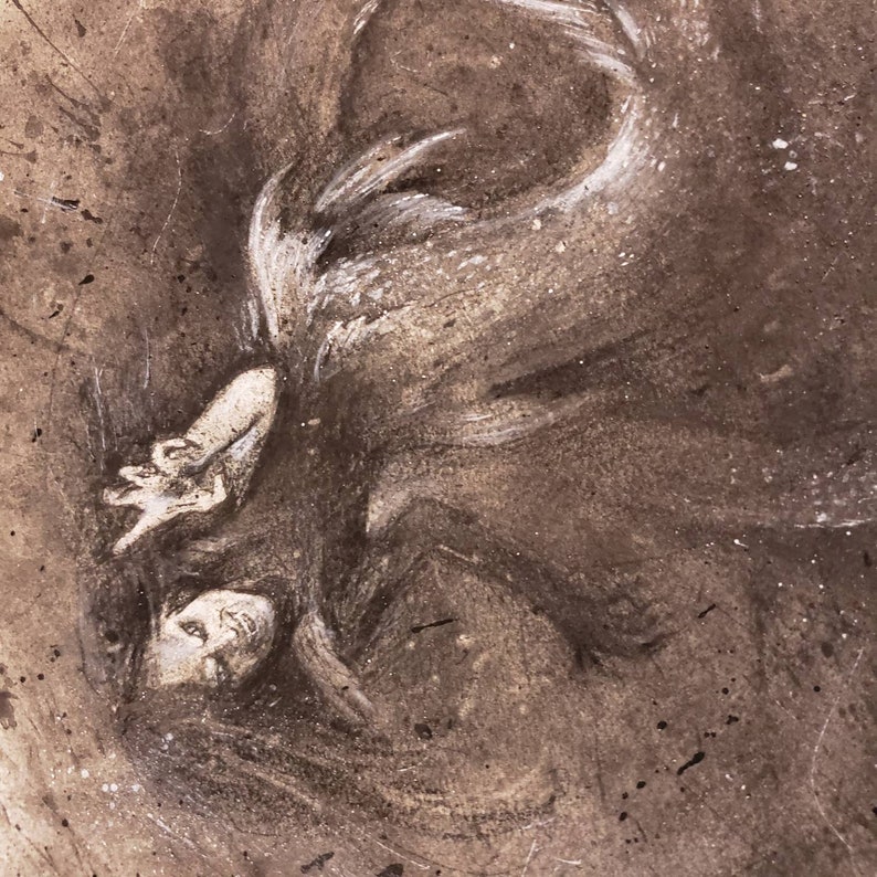 Mermaid Snake Woman Nure-onna Original Art PRINT Watercolor | Etsy